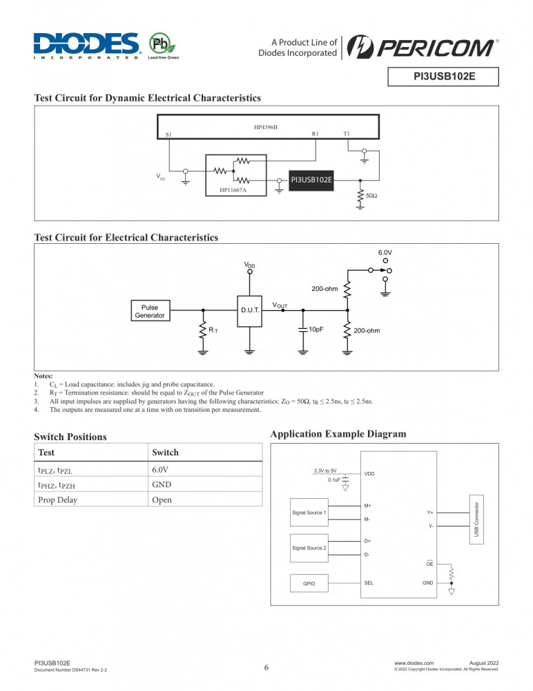PI3USB102E datasheet page 6