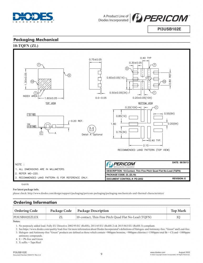 PI3USB102E datasheet page 9