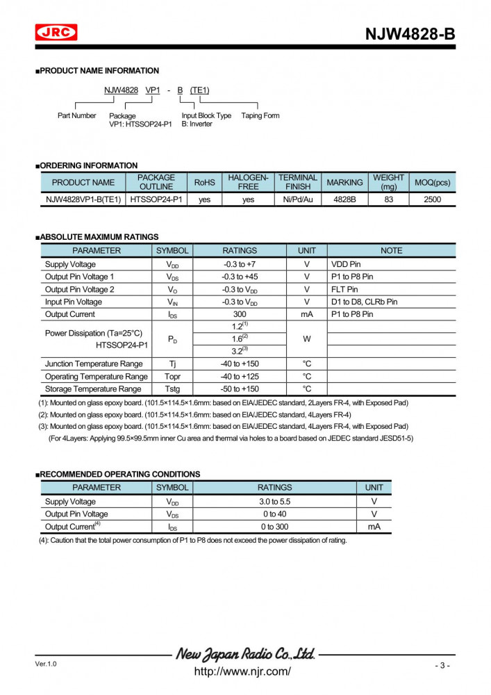 NJW4828-B datasheet page 3
