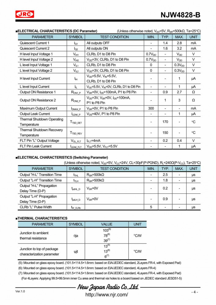 NJW4828-B datasheet page 4