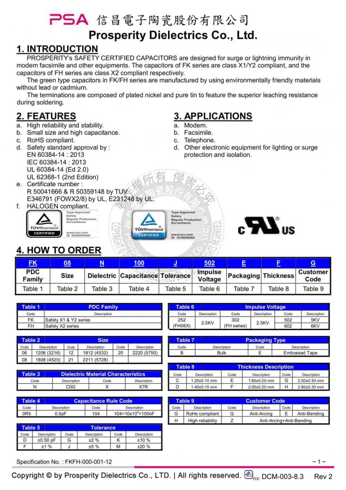PSA FH/FK specification page 3