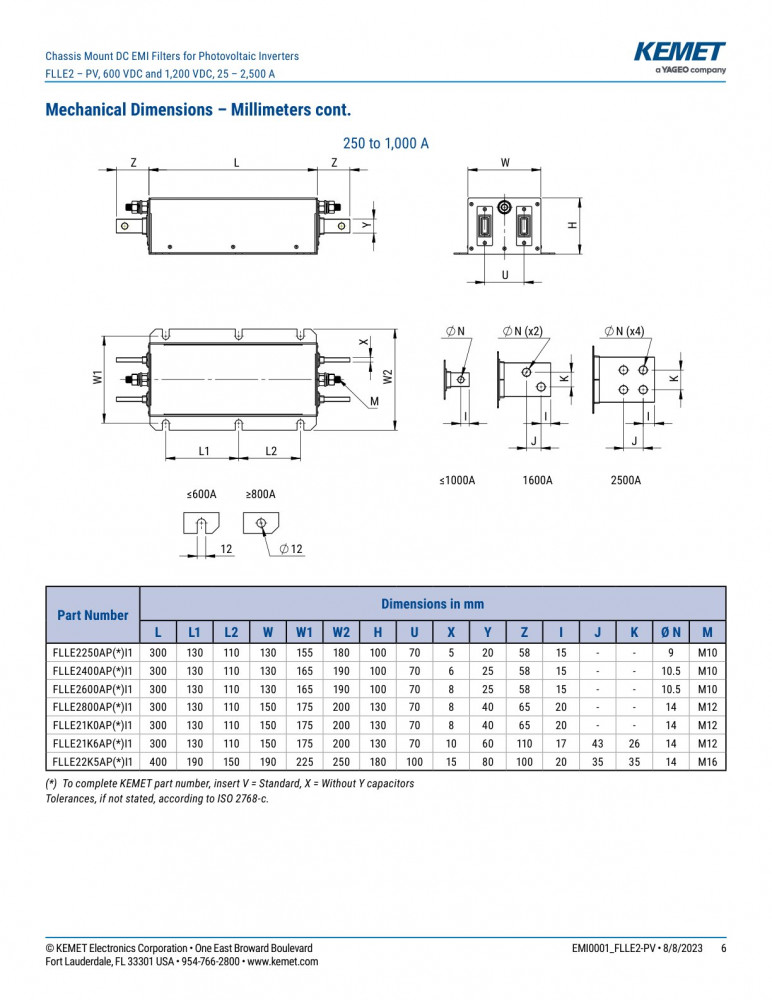 KEMET FLLE2 PV datasheet page 6