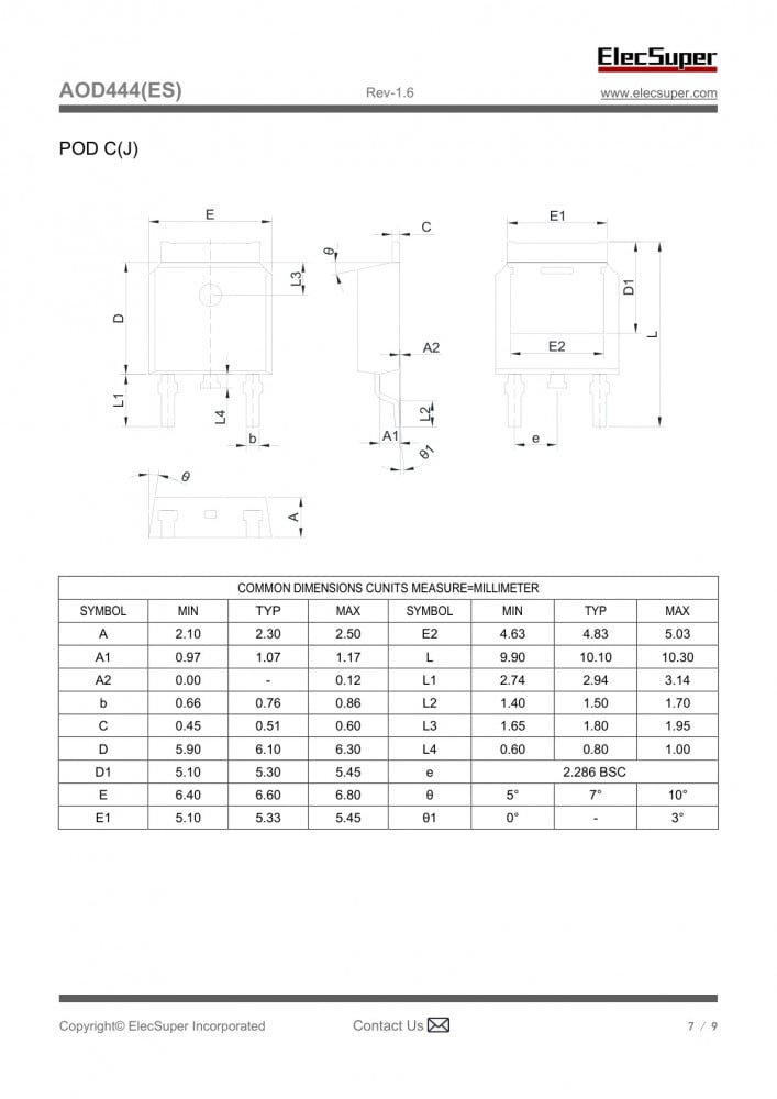 AOD444(ES) datasheet page 7