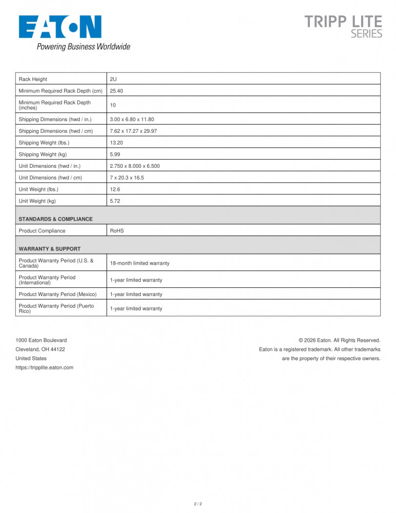 RBC92-2U product document, page 2