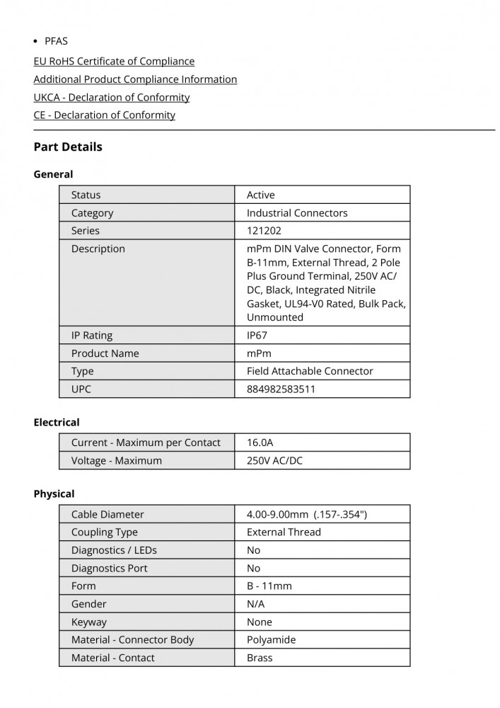 MOLEX C22 series technical document page 2
