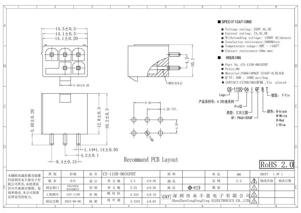 CS-1150-06IGFBT technical document page 1