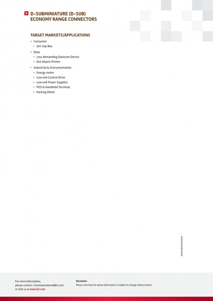Amphenol D-Sub economy connector document page 9