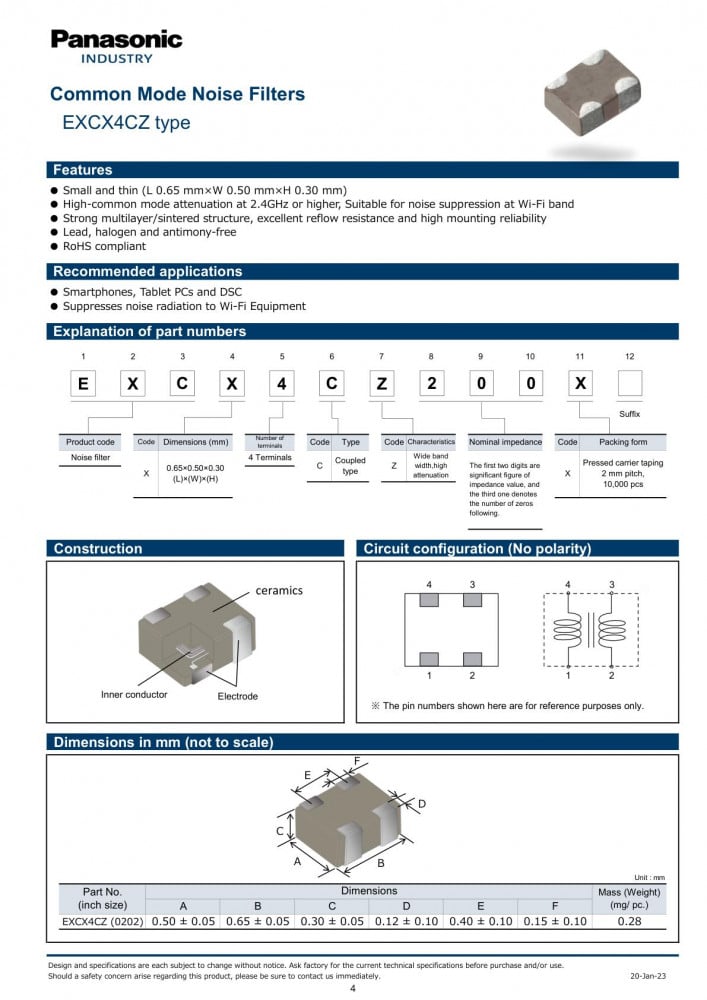 Panasonic EMC components catalog page 6