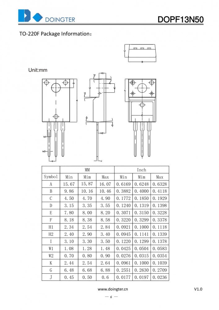DOPF13N50 datasheet page 6