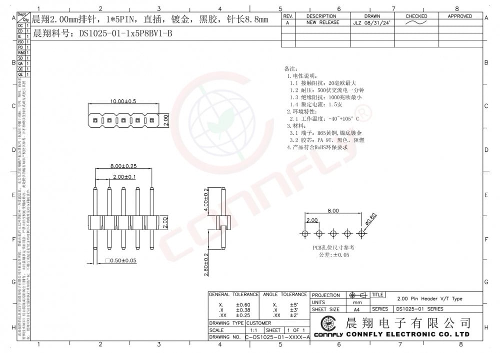 DS1025-01-1x5P8BV1-B technical drawing