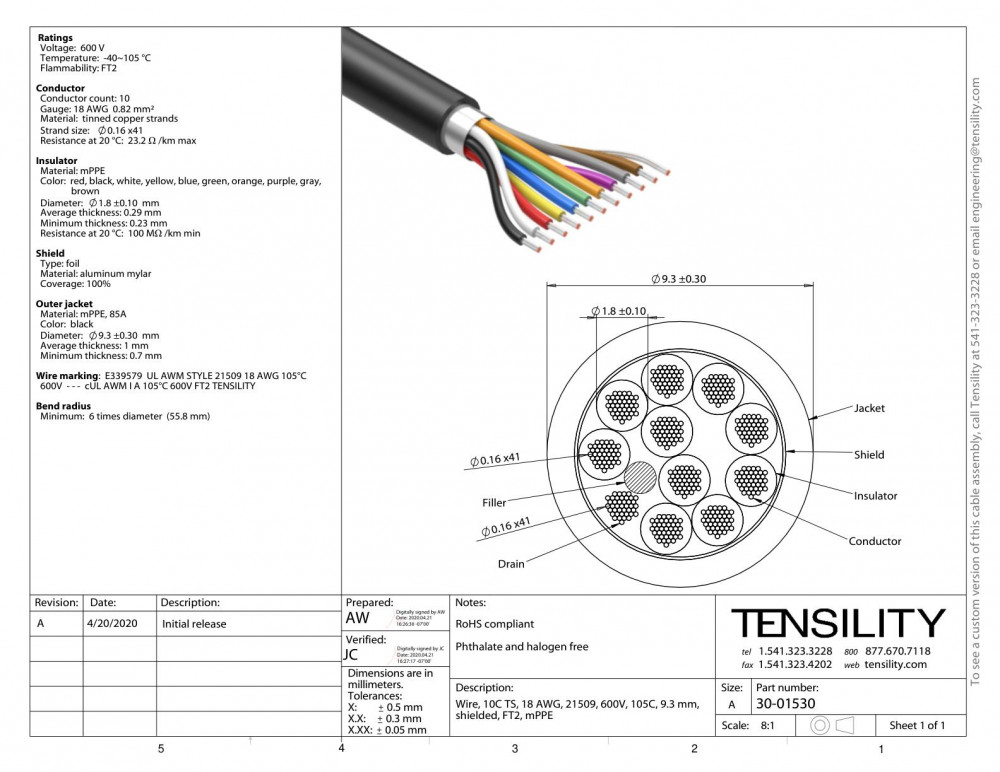 Tensility International 30-01530 technical drawing preview