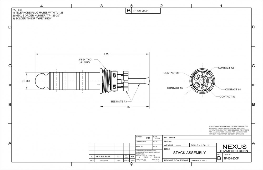 Amphenol TP-126-20 technical documentation