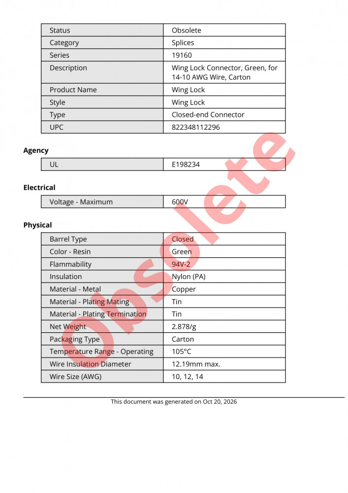 MOLEX 191600195 technical document page 2