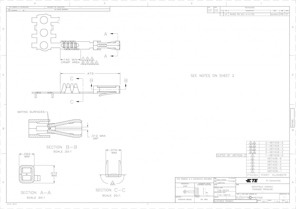 TE Connectivity 2-487406-3 technical drawing page 1