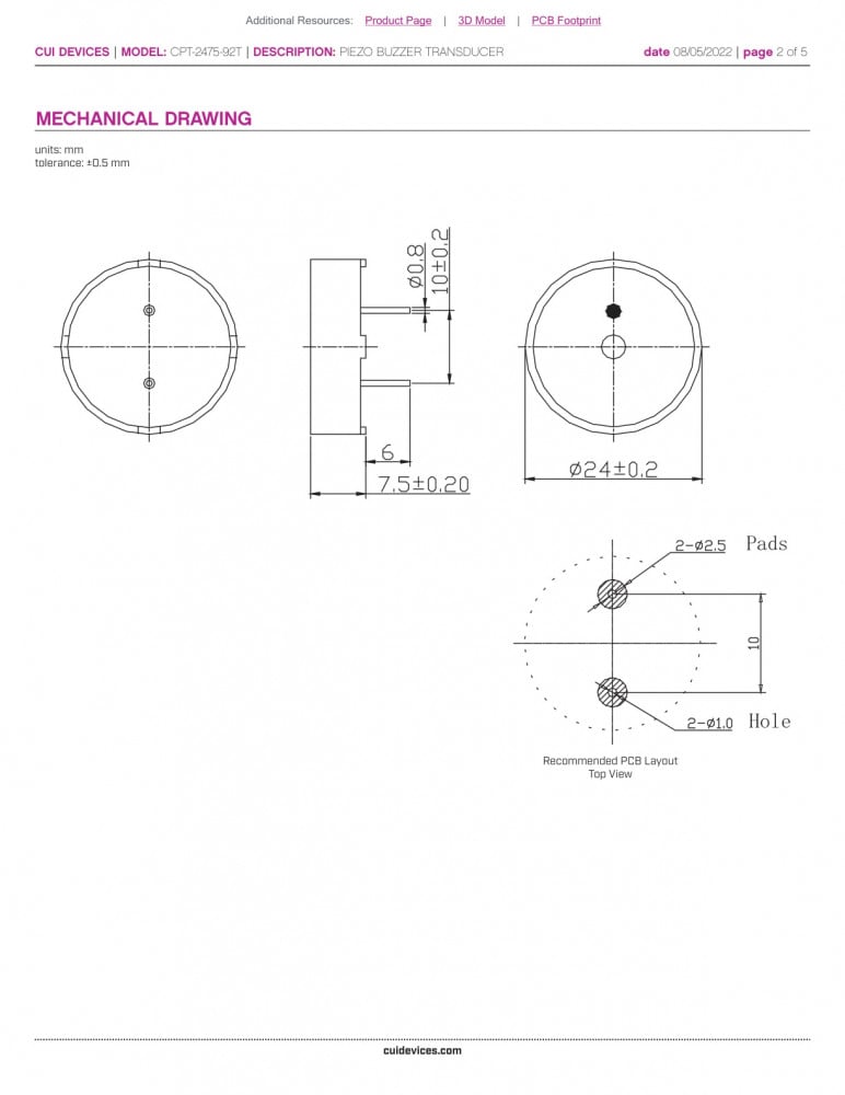 CPT-2475-92T datasheet page 2