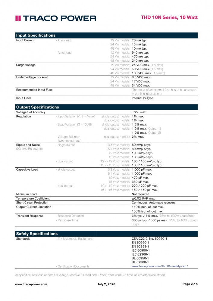 THD 10N series document page 2
