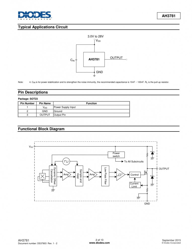 AH3781 datasheet page 2