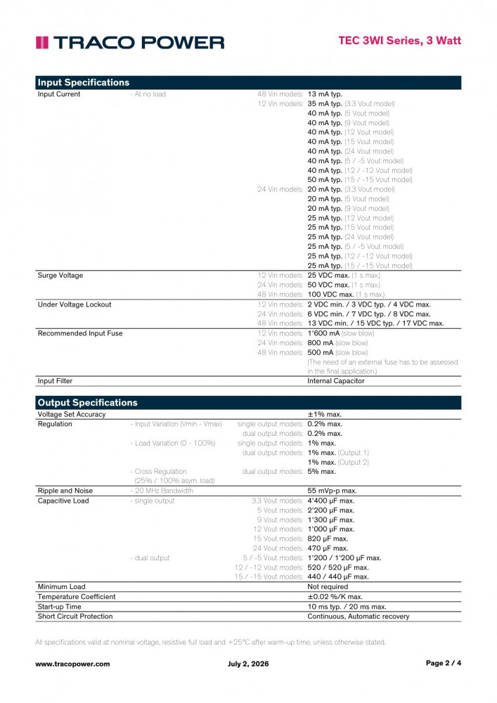 TEC 3-4813WI technical document page 2
