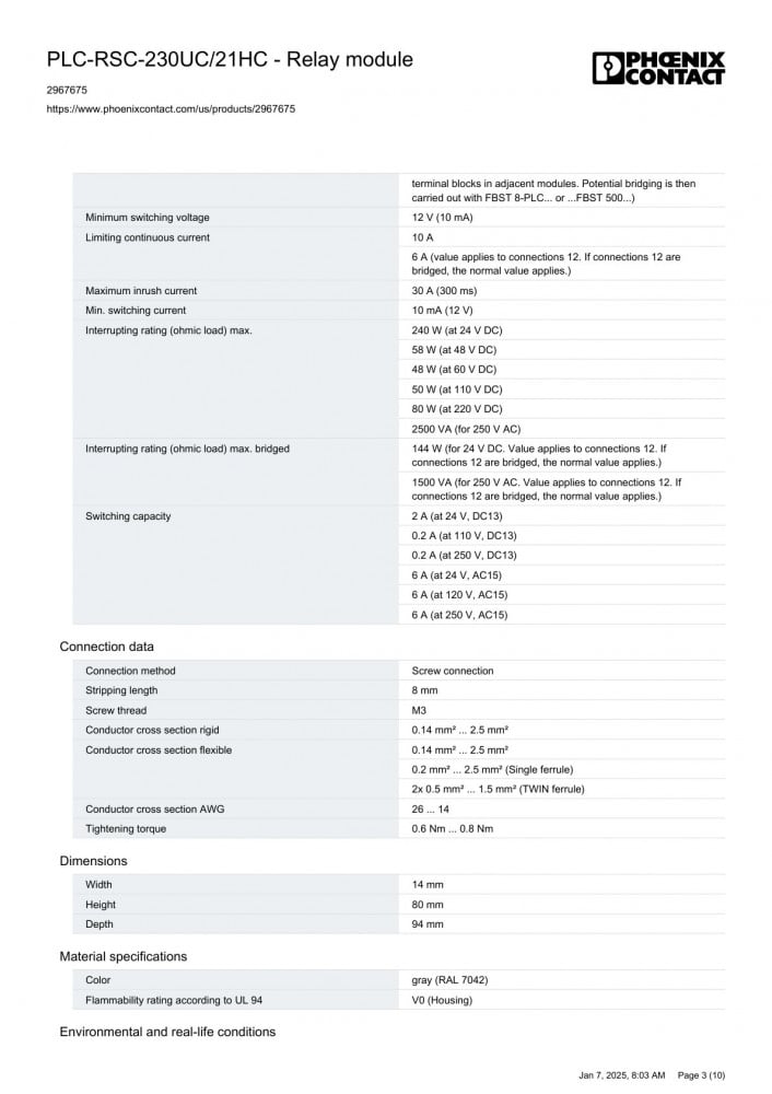 Phoenix Contact 2967675 technical document page 3