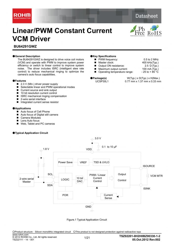 BU64291GWZ-TR datasheet page 1