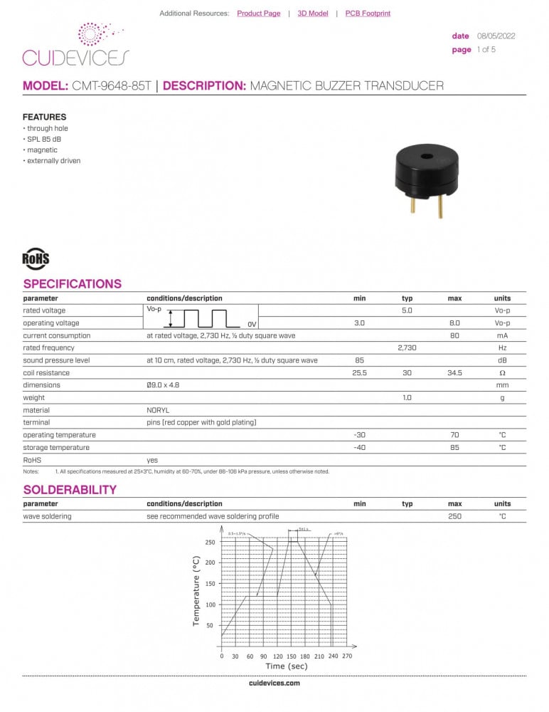 CMT-9648-85T datasheet page 1