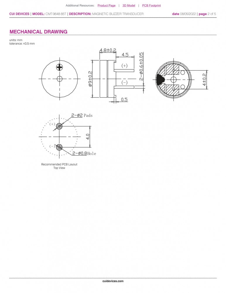 CMT-9648-85T datasheet page 2