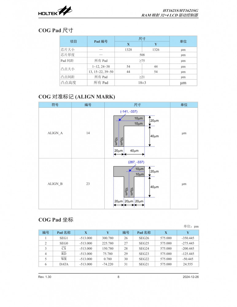 HT1621S datasheet page 8