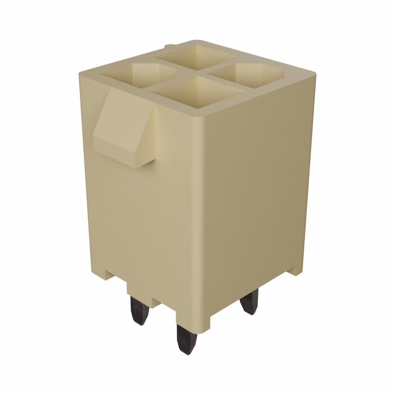 Mini-Fit Jr. Vertical Header, 4.20mm Pitch, Dual Row, 4 Circuits, without Snap-in Plastic Peg PCB Lock, Gold, Natural for sale