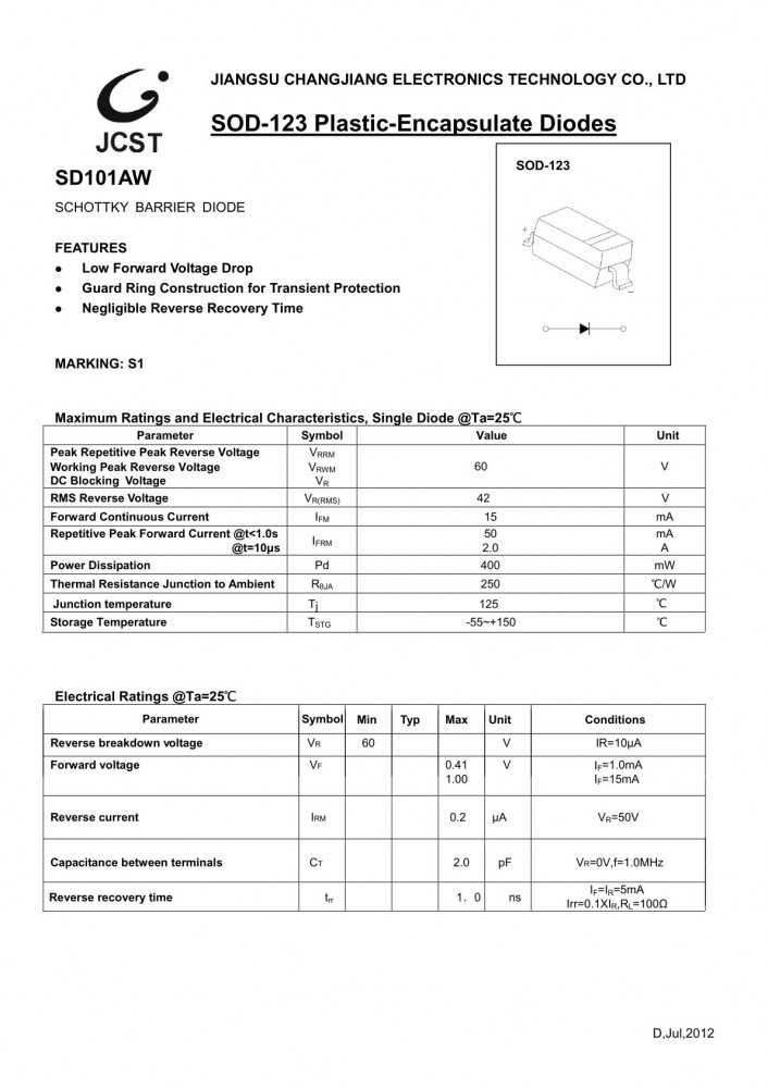 JSCJ SD101AW datasheet page 1