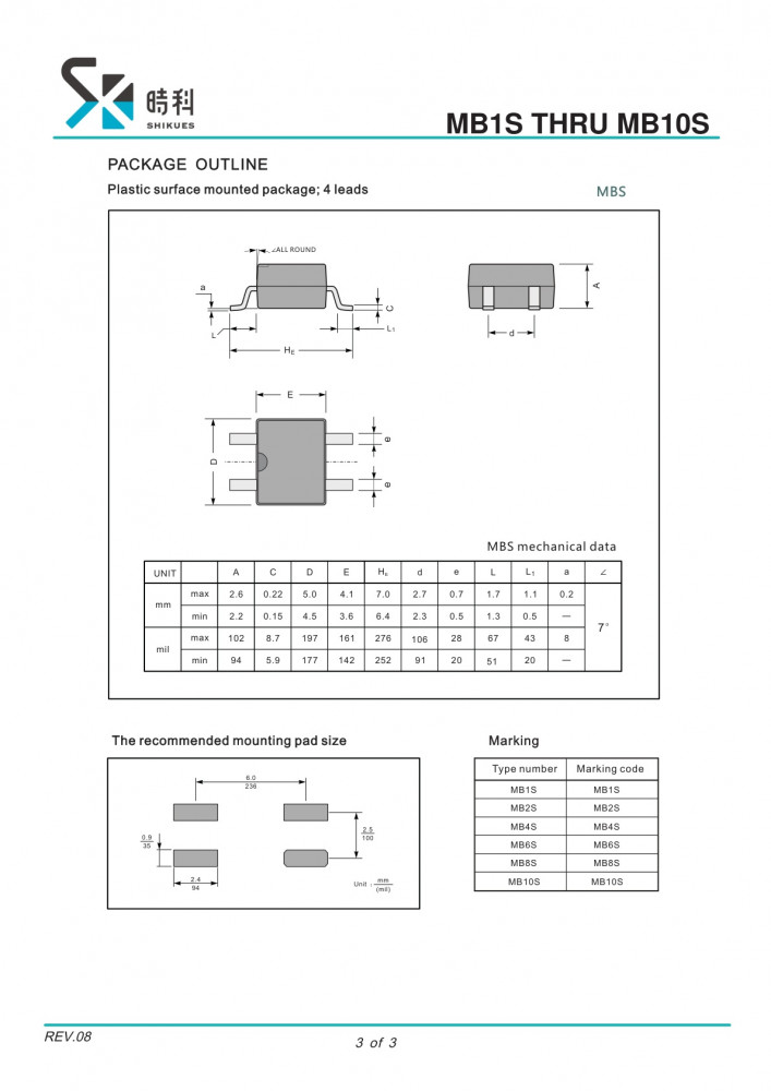MB10S datasheet page 3