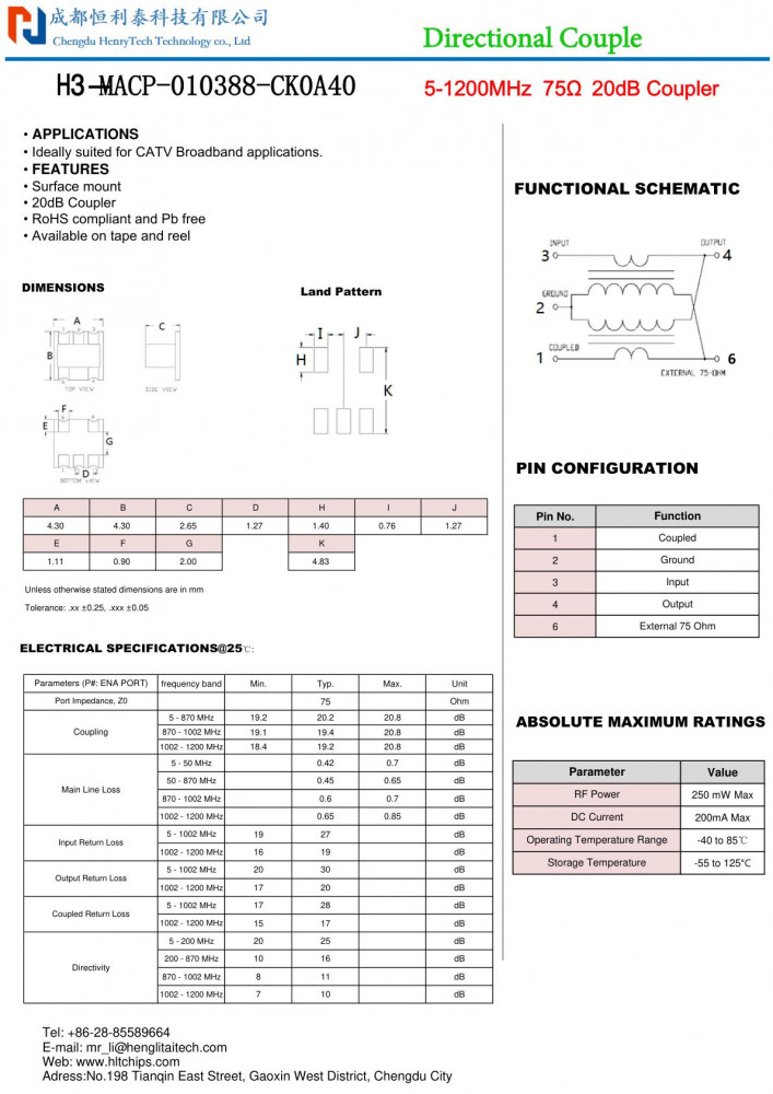 H3-MACP-010388-CK0A40 datasheet page with dimensions and electrical specifications