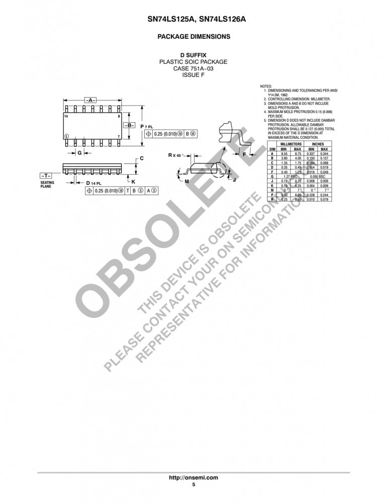SN74LS125AM datasheet page 5