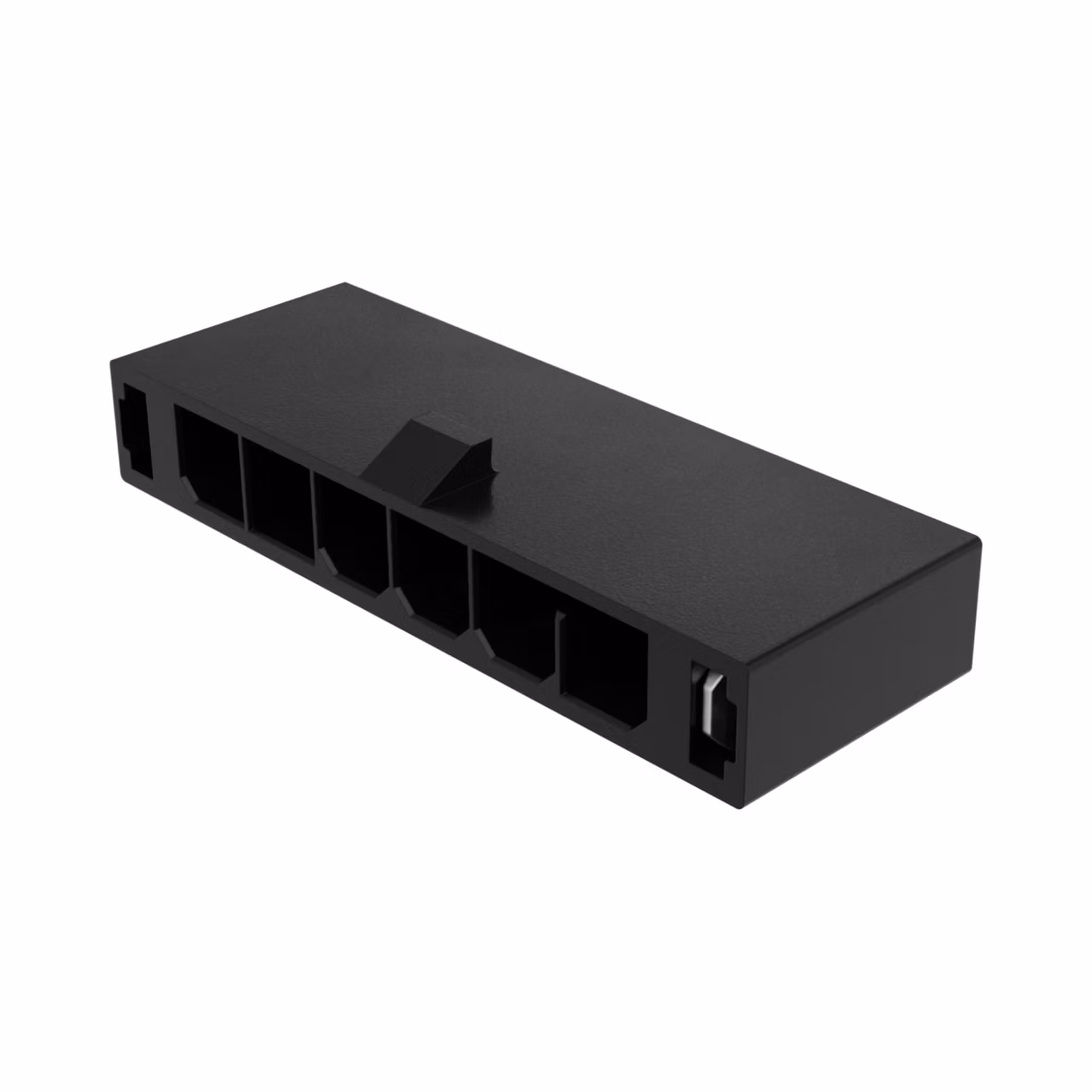 Mini-Fit Max Right Angle Header, Single Row, Surface Mount, 6 Circuits, Matte Tin (Sn) Plating, Black, Glow-Wire Capable, Tape and Reel for sale