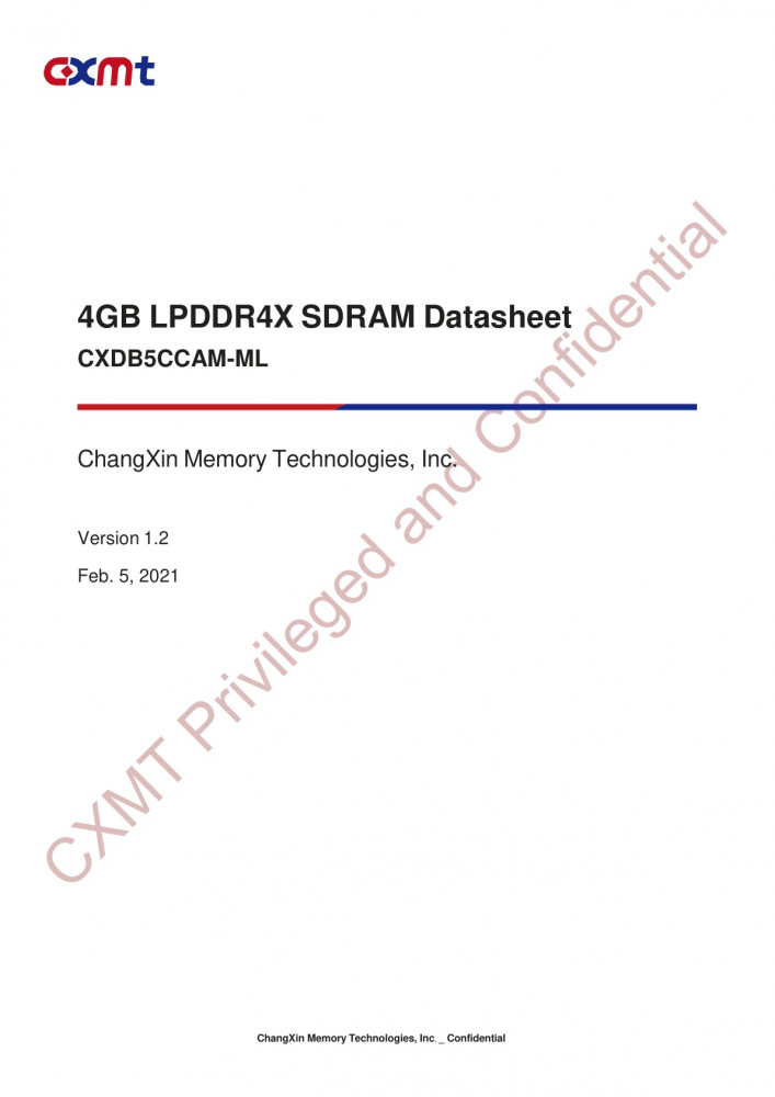 CXDB5CCAM-ML datasheet page 1