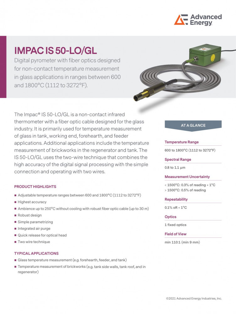 IMPAC IS 50-LO/GL product document page 1