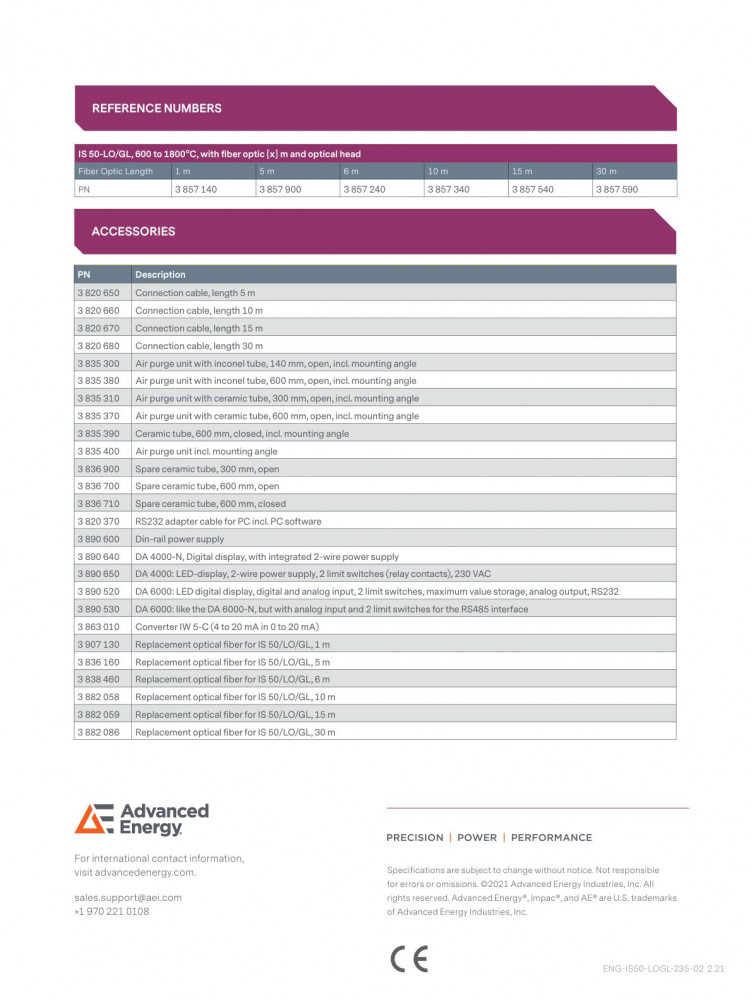 IMPAC IS 50-LO/GL product document page 4