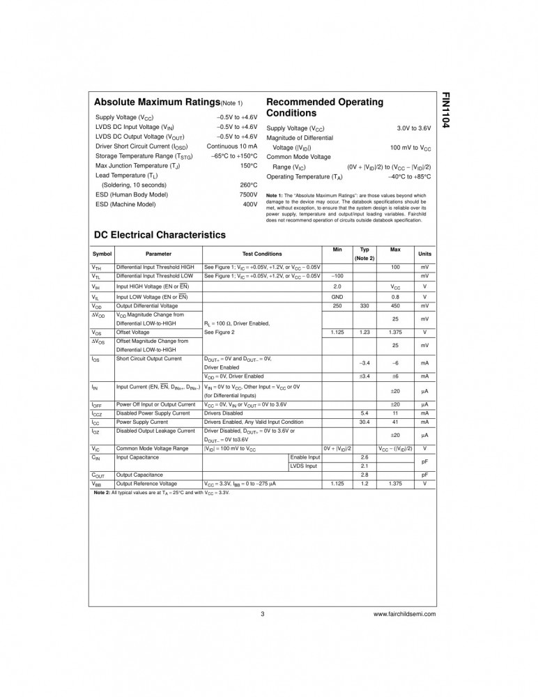 FIN1104 datasheet page 4