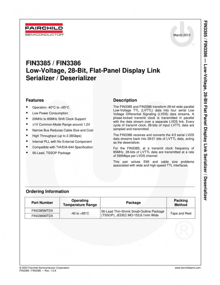 FIN3385MTDX datasheet page 2