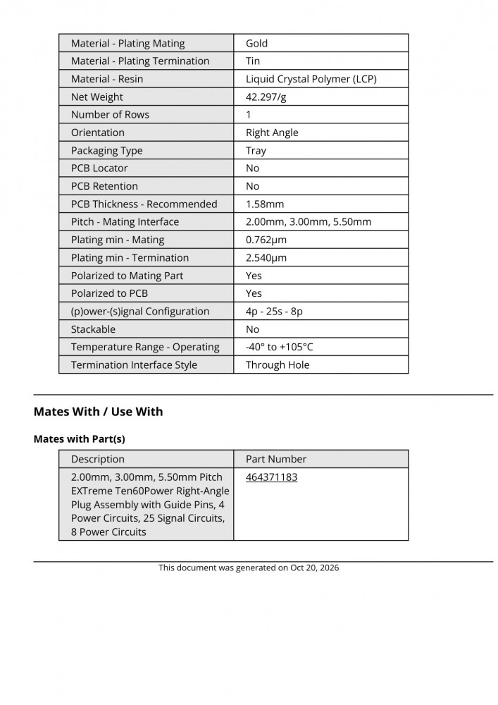 MOLEX 464361183 technical document preview, page 3