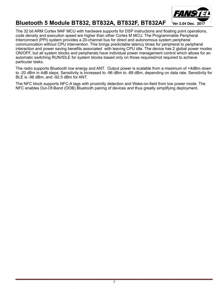 BT832 datasheet page 7