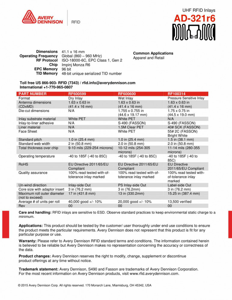 RFID product documentation preview