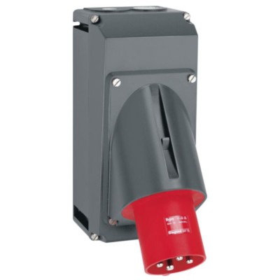 Straight plug Hypra - IP 44 - 380/415 V~ - 32 A - 3P+N+E - rubber