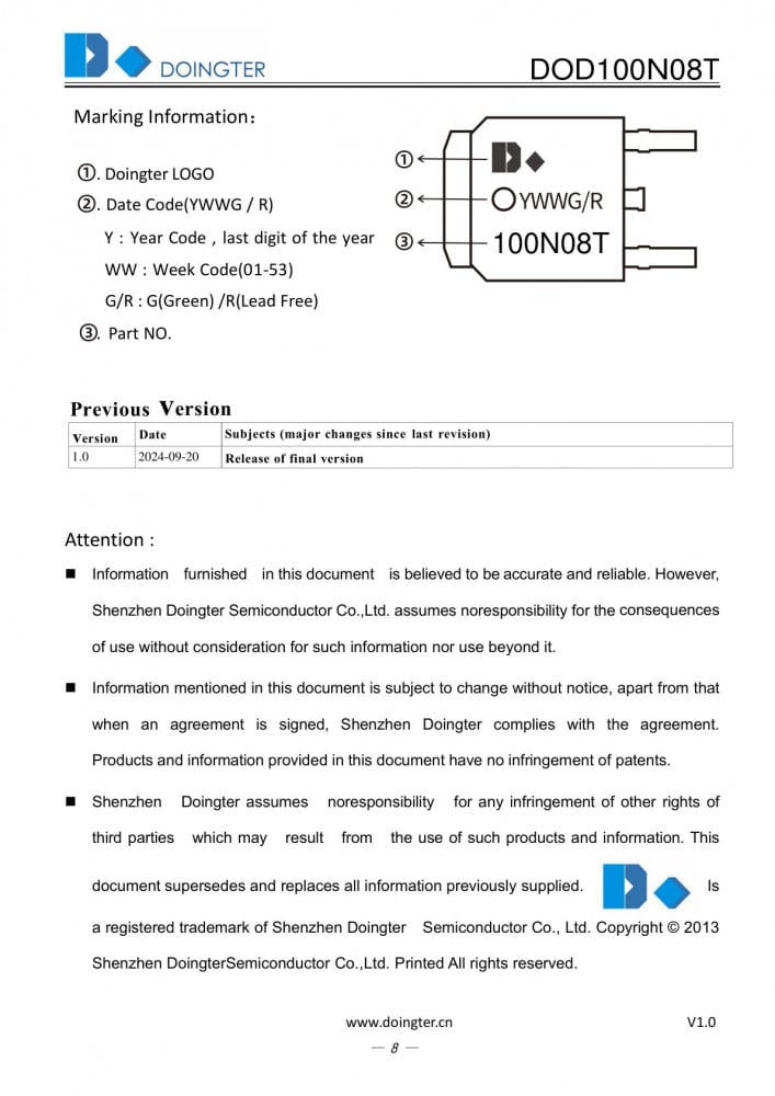 DOD100N08T datasheet page 8