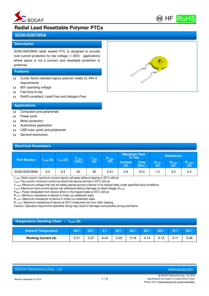 SC60-020CW0A datasheet page 1