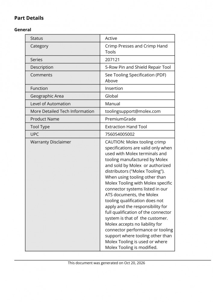 MOLEX 622015810 technical document preview, page 2