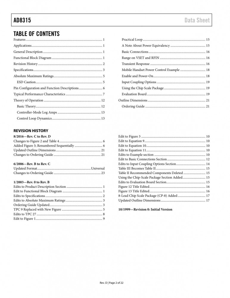 AD8315 datasheet page 2