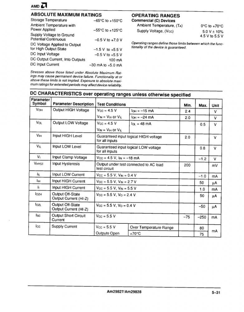 AM29827DC datasheet page 6
