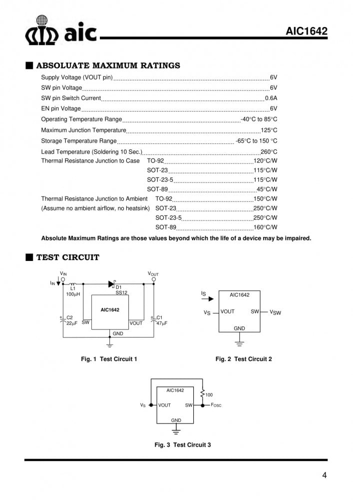 AIC1642 datasheet page 4
