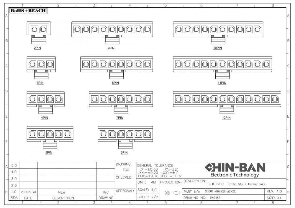 CHIN-BAN UK0482 connector drawing, page 2