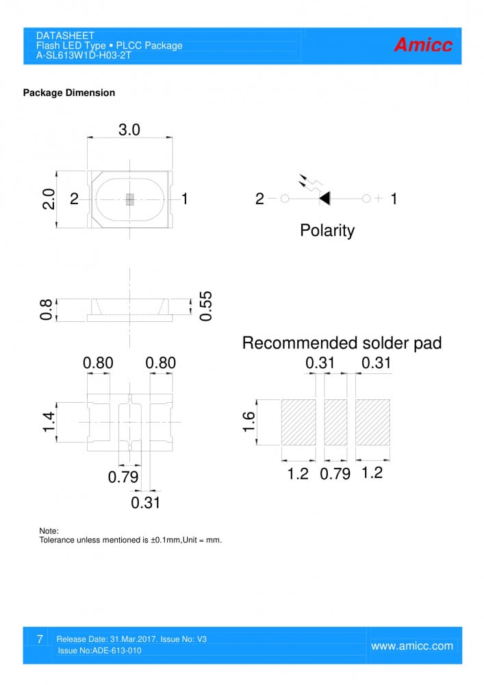 A-SL613W1D-H03-2T datasheet page 7